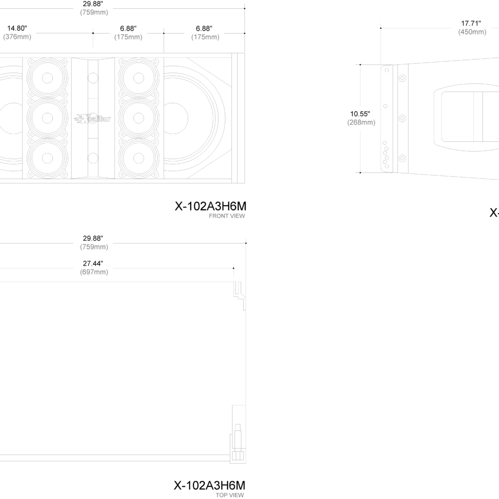 Active Line array class-D 2600W 2x10"LF-6x4"MF-3X1.4"HF - Xcalibur Pro